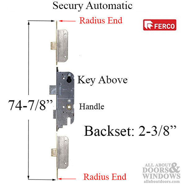 GU Ferco SECURY 3-Point Automatic Multipoint Lock for 8' Doors – 60mm ...