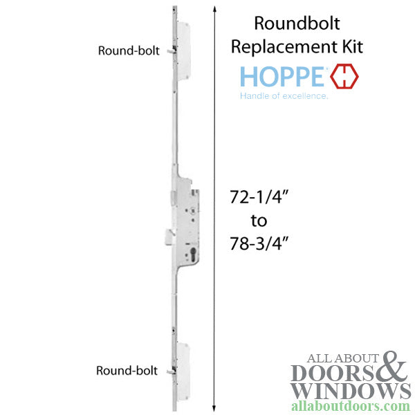 Hoppe Replacement Multipoint Lock Kit for 77" Fuhr Roundbolt – 45mm Ba ...