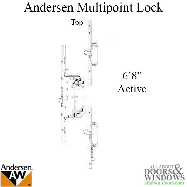 Andersen 3-Point Lock for 6' 8" Frenchwood Doors – 2" Backset, Old Sty ...